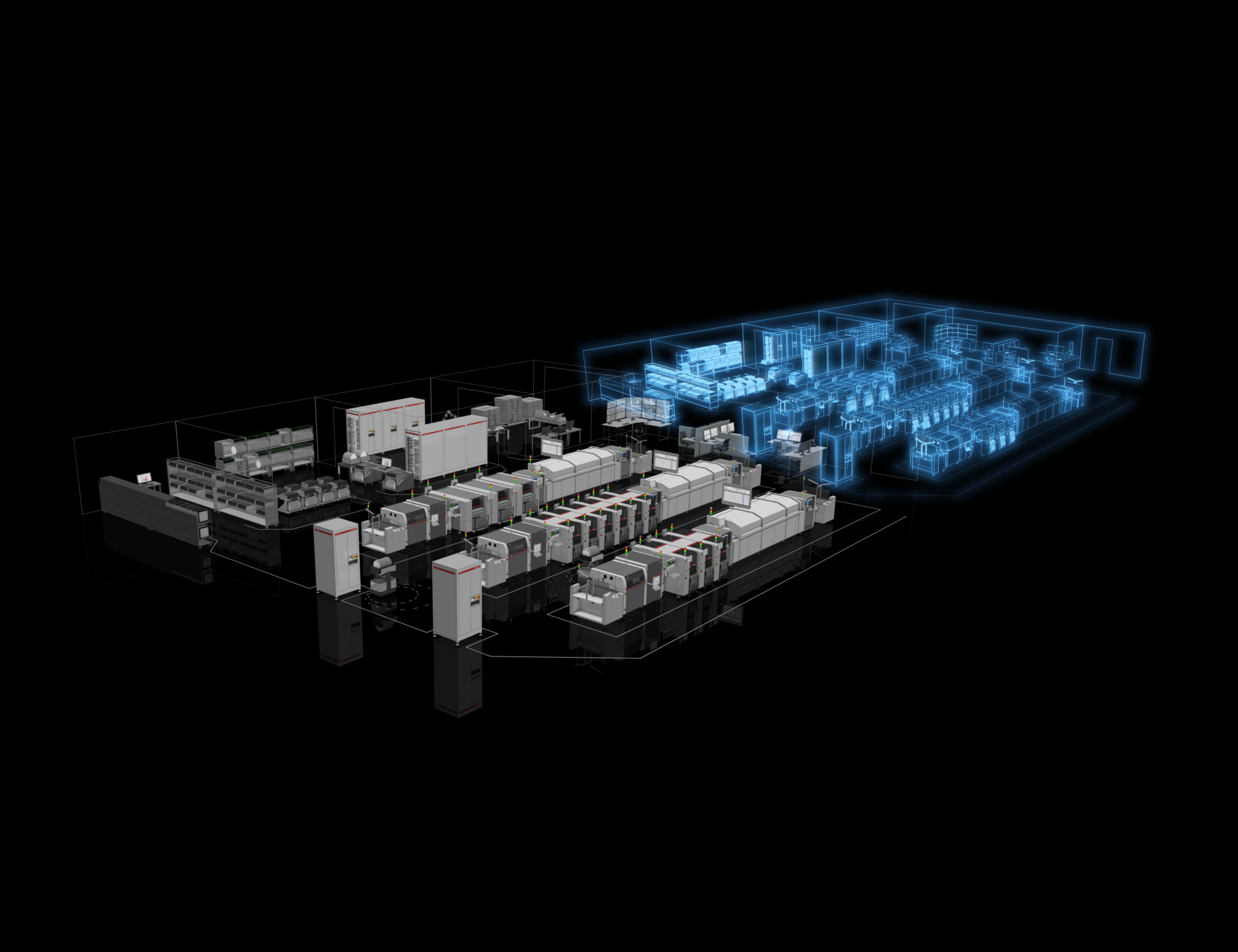 ASMPT Factory SideBySide DigitalTwin-G1 – ASMPT SMT Solutions – Picture Database